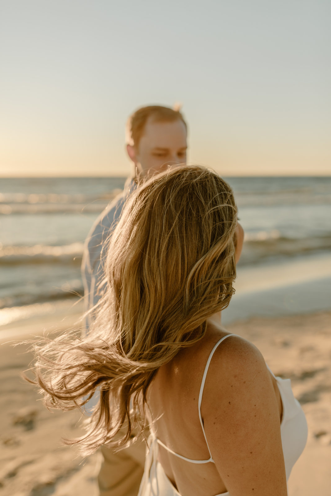 Lake Michigan Beach Engagement Photos