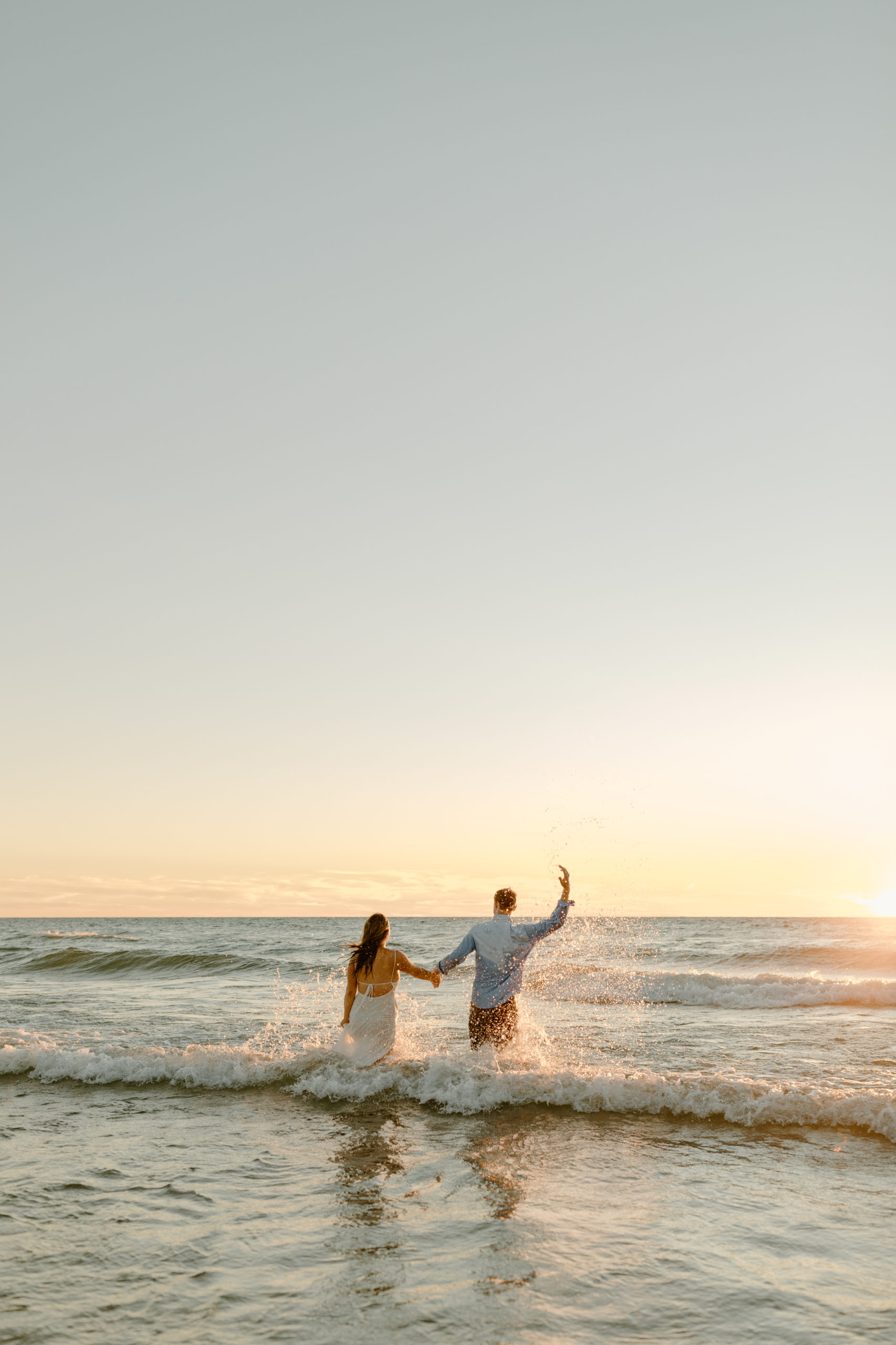 Lake Michigan Beach Engagement Photos